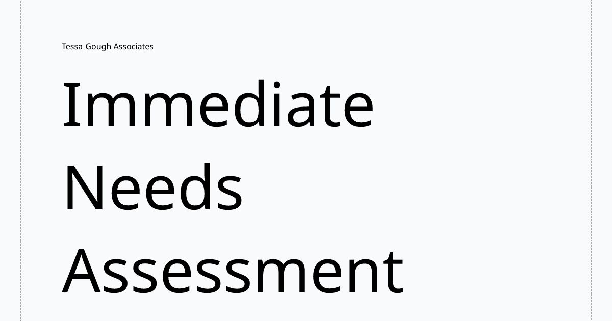 Immediate Needs Assessment | Medico-Legal Experts for Early Injury ...
